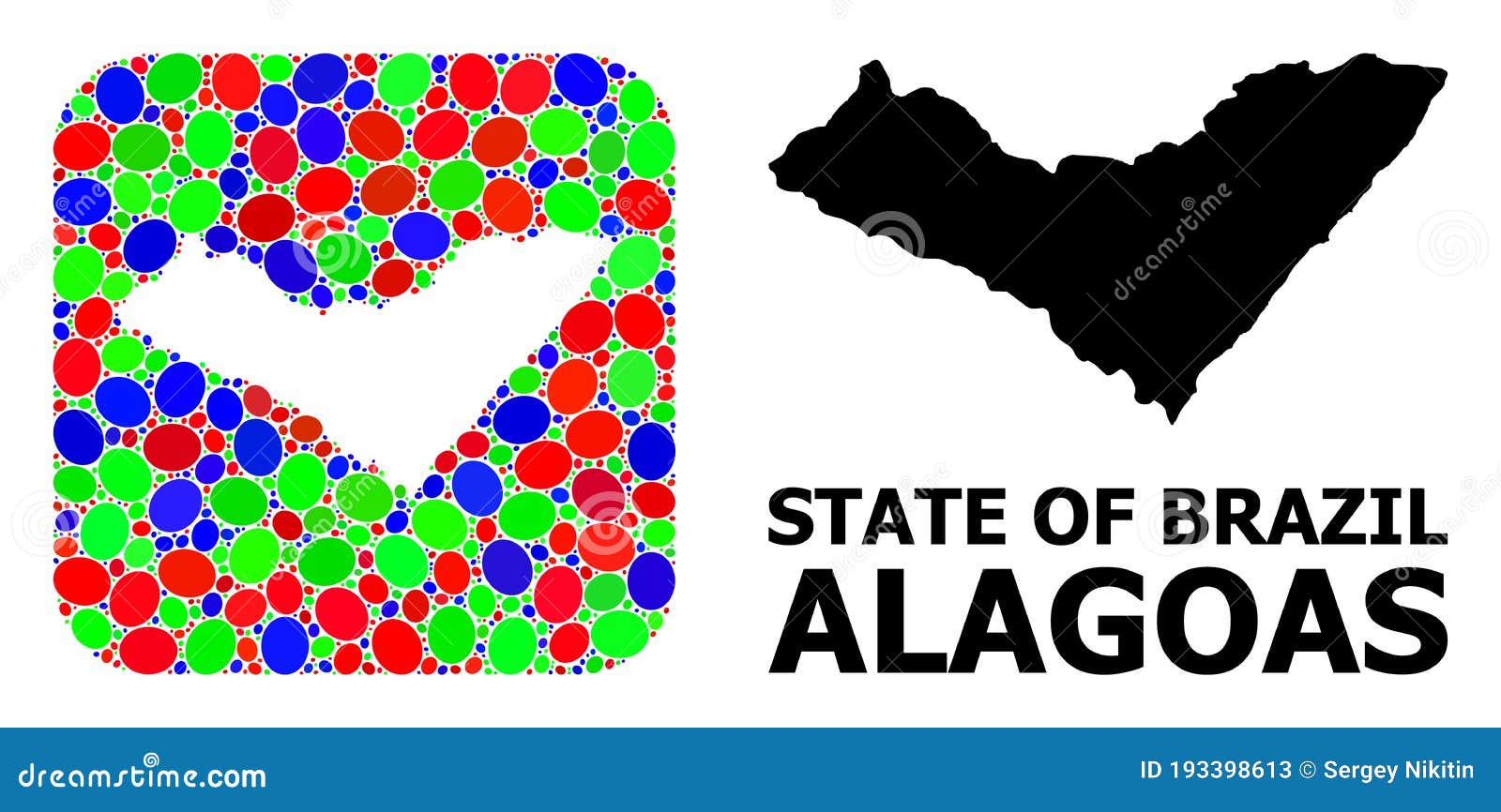Mosaic Stencil and Solid Map of Alagoas State Stock Vector ...