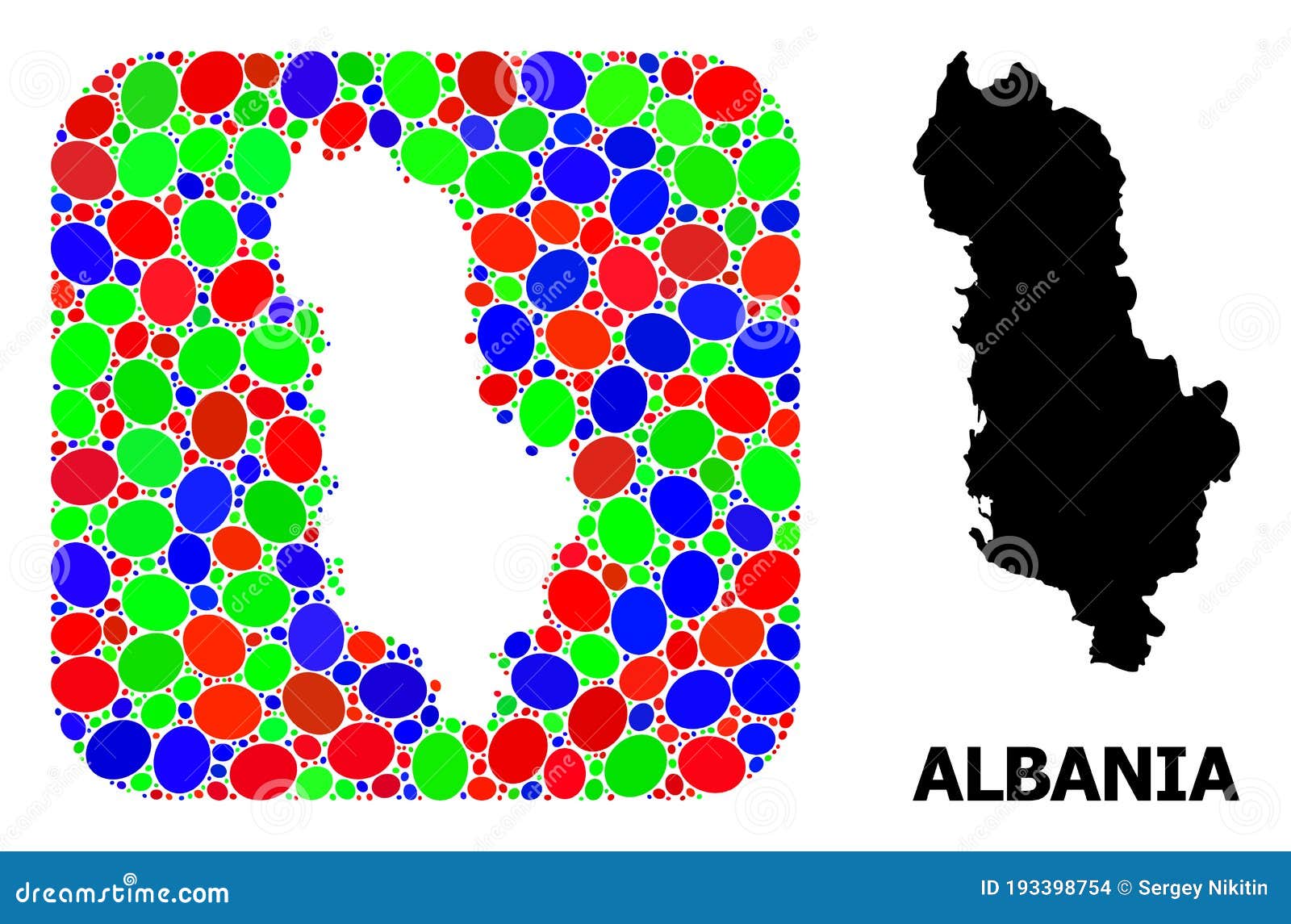 Mosaic Stencil and Solid Map of Albania Stock Vector - Illustration of ...
