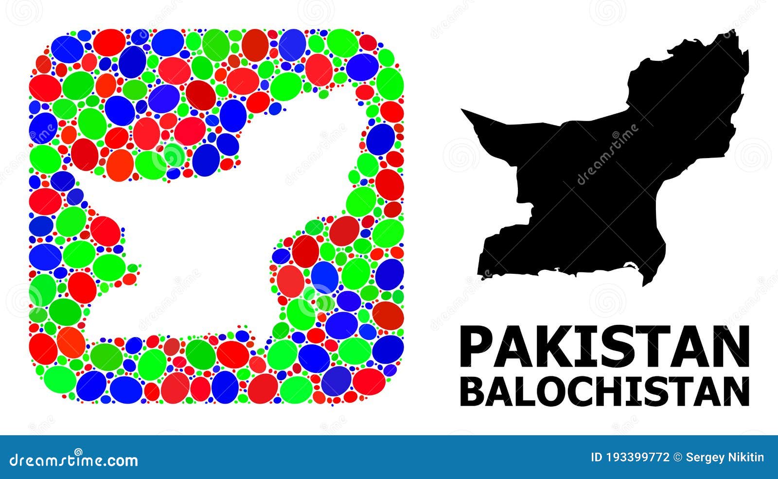 Mosaic Stencil and Solid Map of Balochistan Province Stock Vector ...