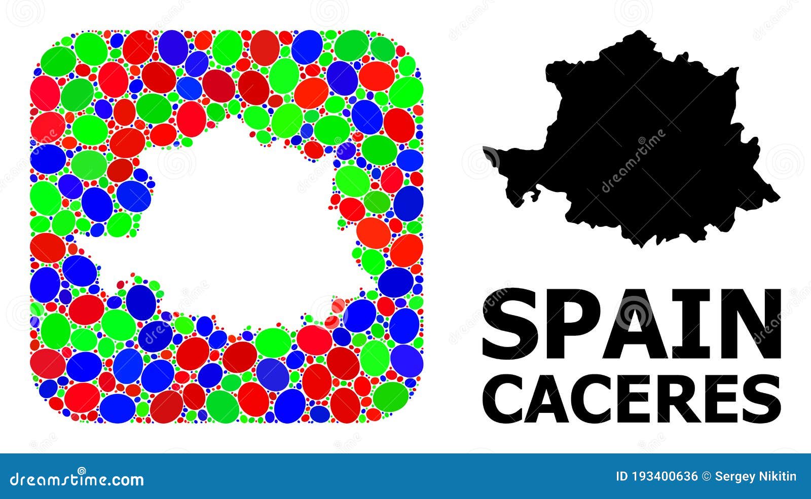 Mosaic Stencil and Solid Map of Caceres Province Stock Vector ...
