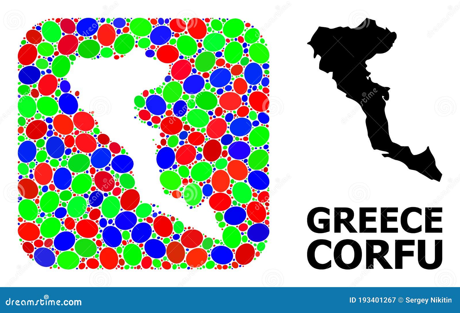 Map Of Corfu Island - Infection Collage With Stencil Cartoon Vector ...