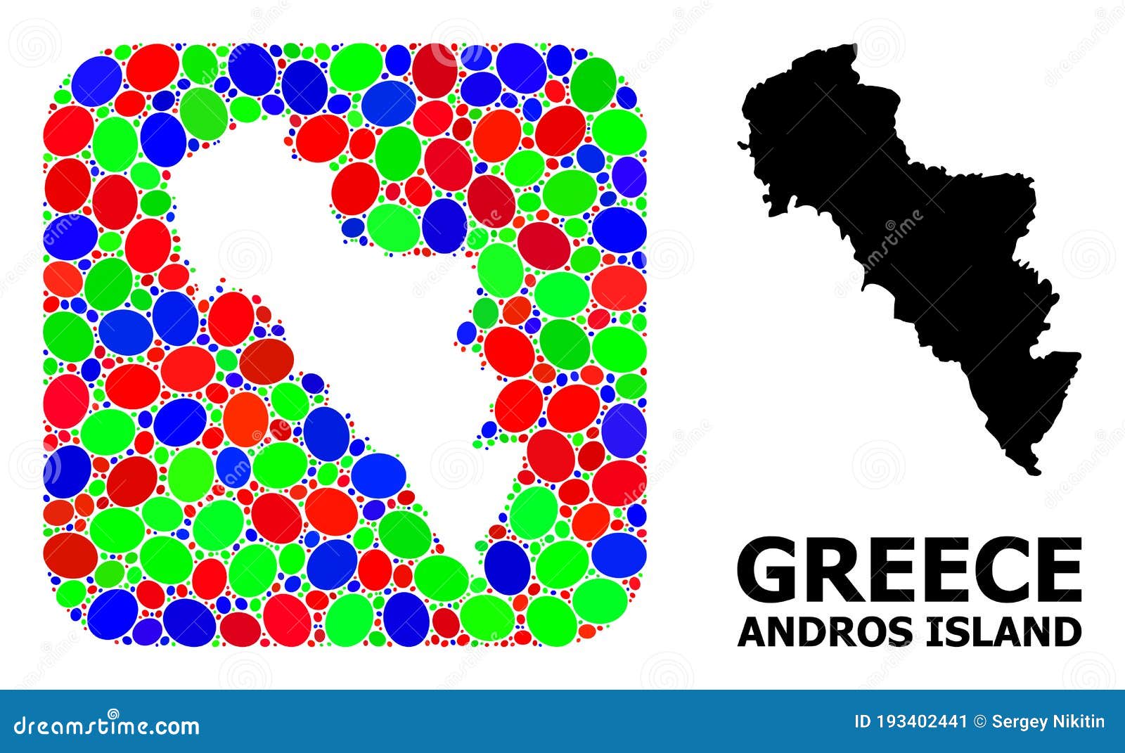 Andros Island Map - Cdr Format Vector Illustration | CartoonDealer.com ...