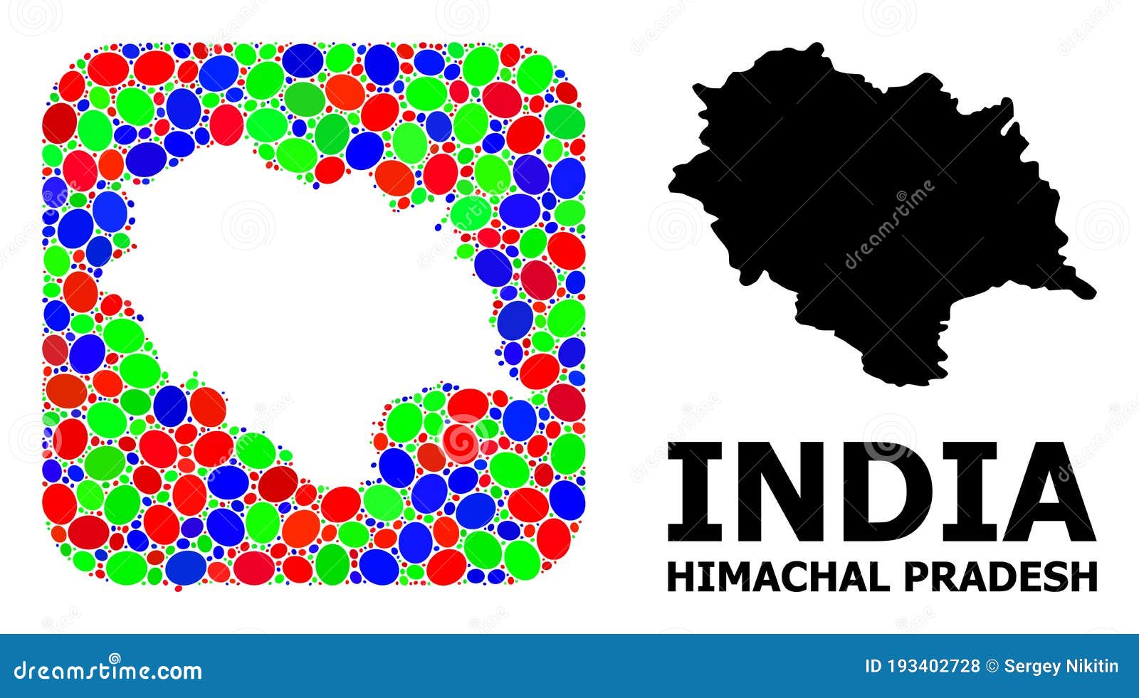 State Of Himachal Pradesh India With Capital City Shimla Hand Drawn Map ...