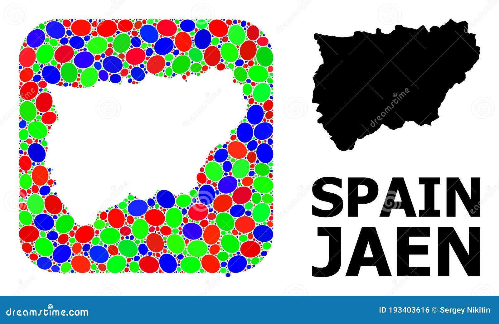 Mosaic Stencil and Solid Map of Jaen Spanish Province Stock Vector ...