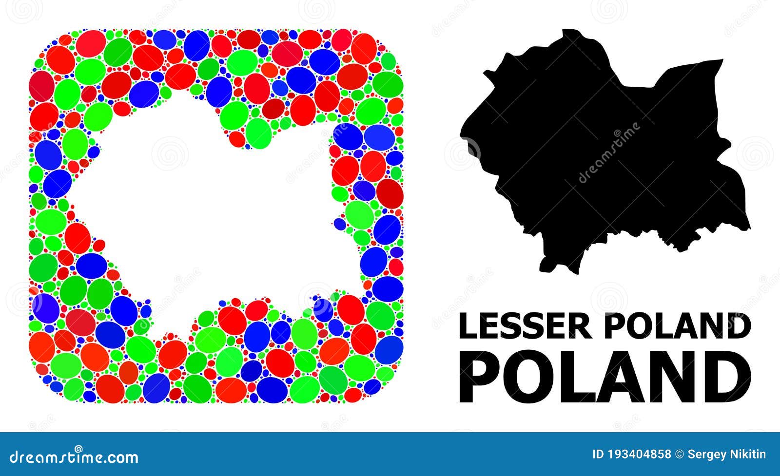 Mosaic Stencil and Solid Map of Lesser Poland Province Stock Vector ...