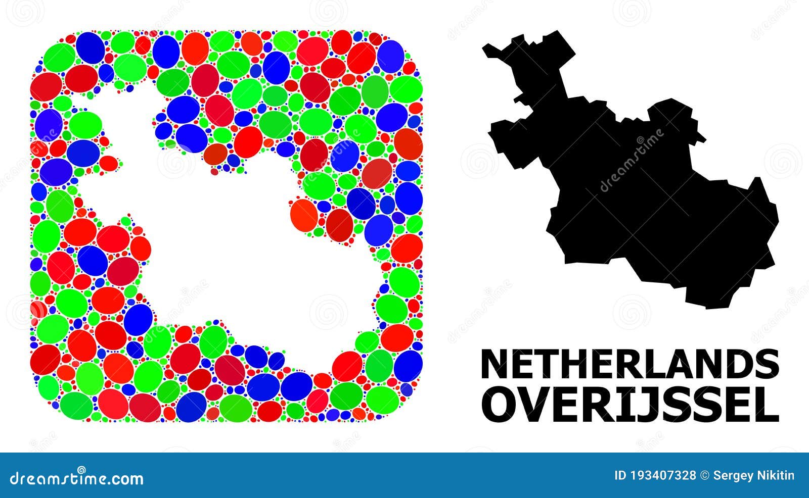 Mosaic Stencil and Solid Map of Overijssel Province Stock Vector ...