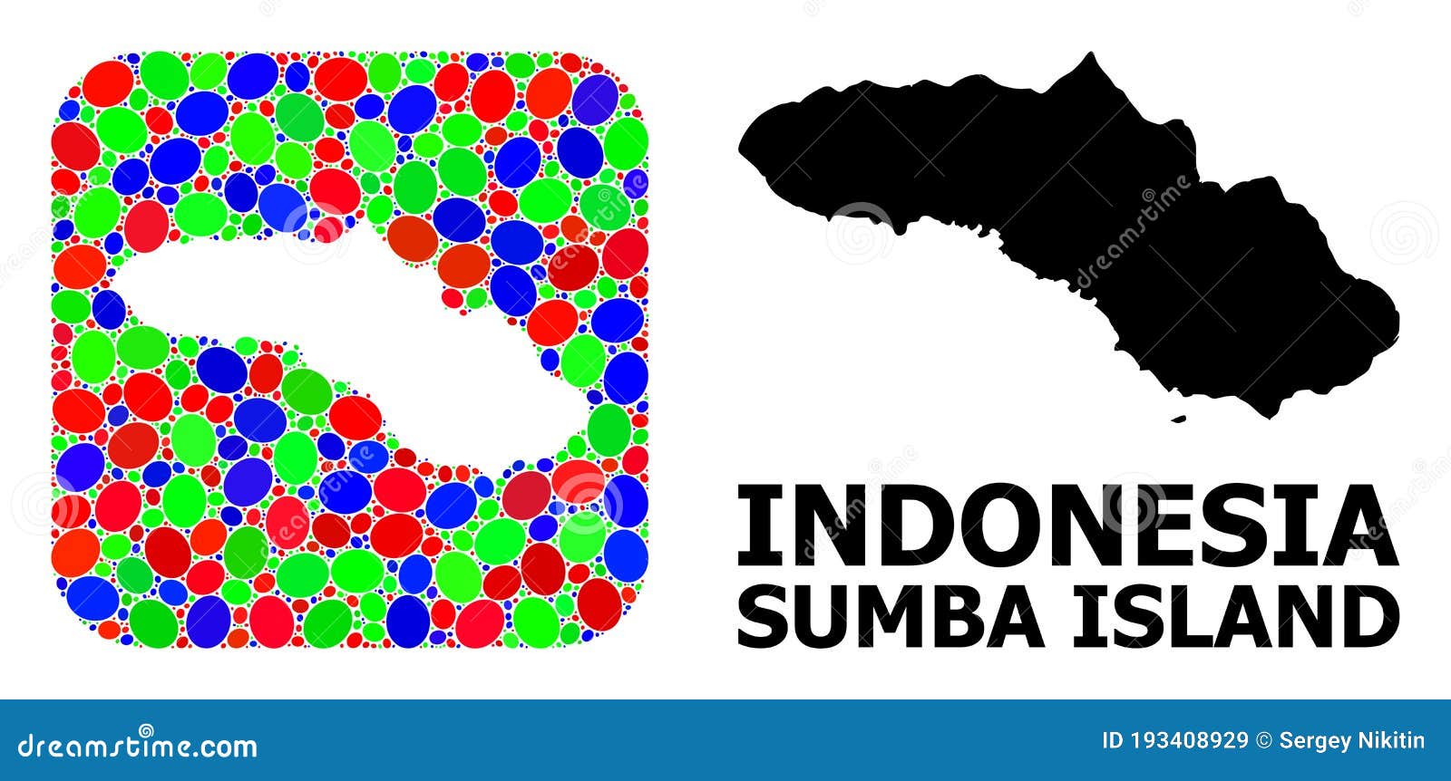 Stencil Map Of Sumba. Cartoon Vector | CartoonDealer.com #176794425
