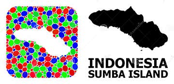 Mosaic Stencil and Solid Map of Sumba Island Stock Vector ...