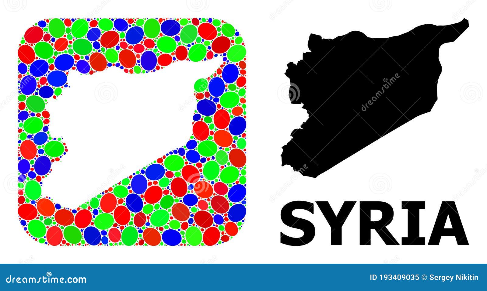 Mosaic Stencil and Solid Map of Syria Stock Vector - Illustration of ...