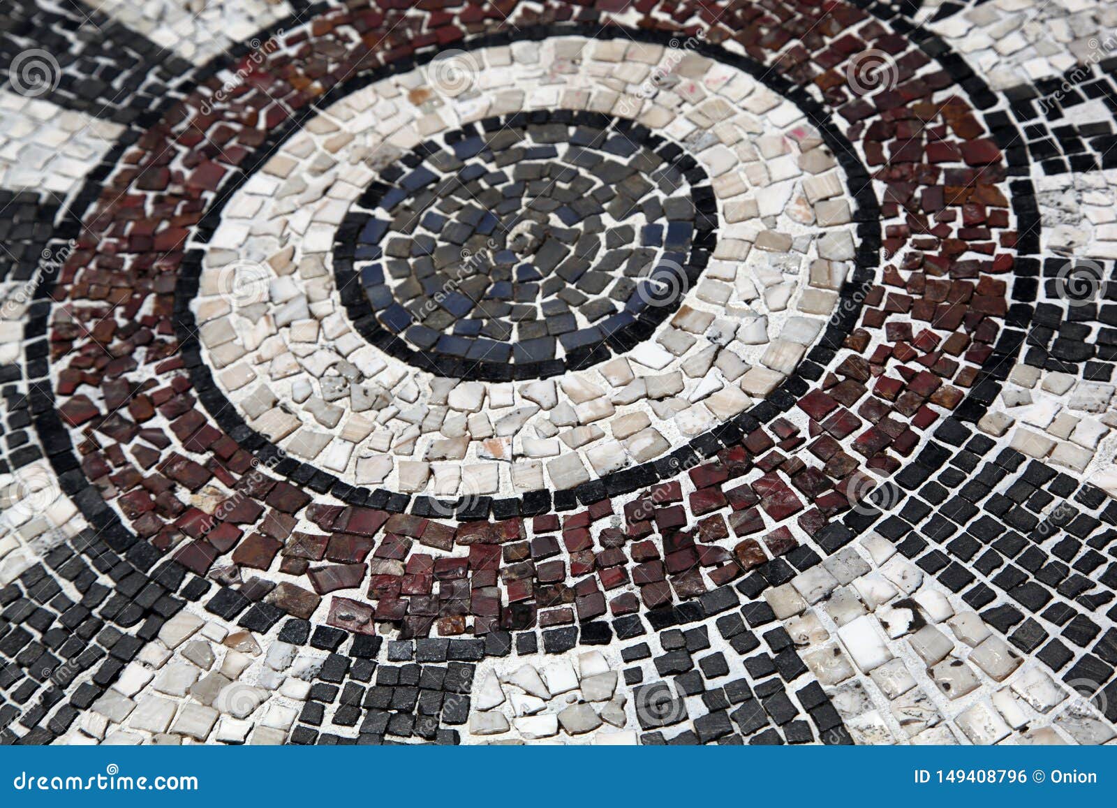 Mosaic Stone Floor in a Circular Pattern Stock Photo - Image of ...