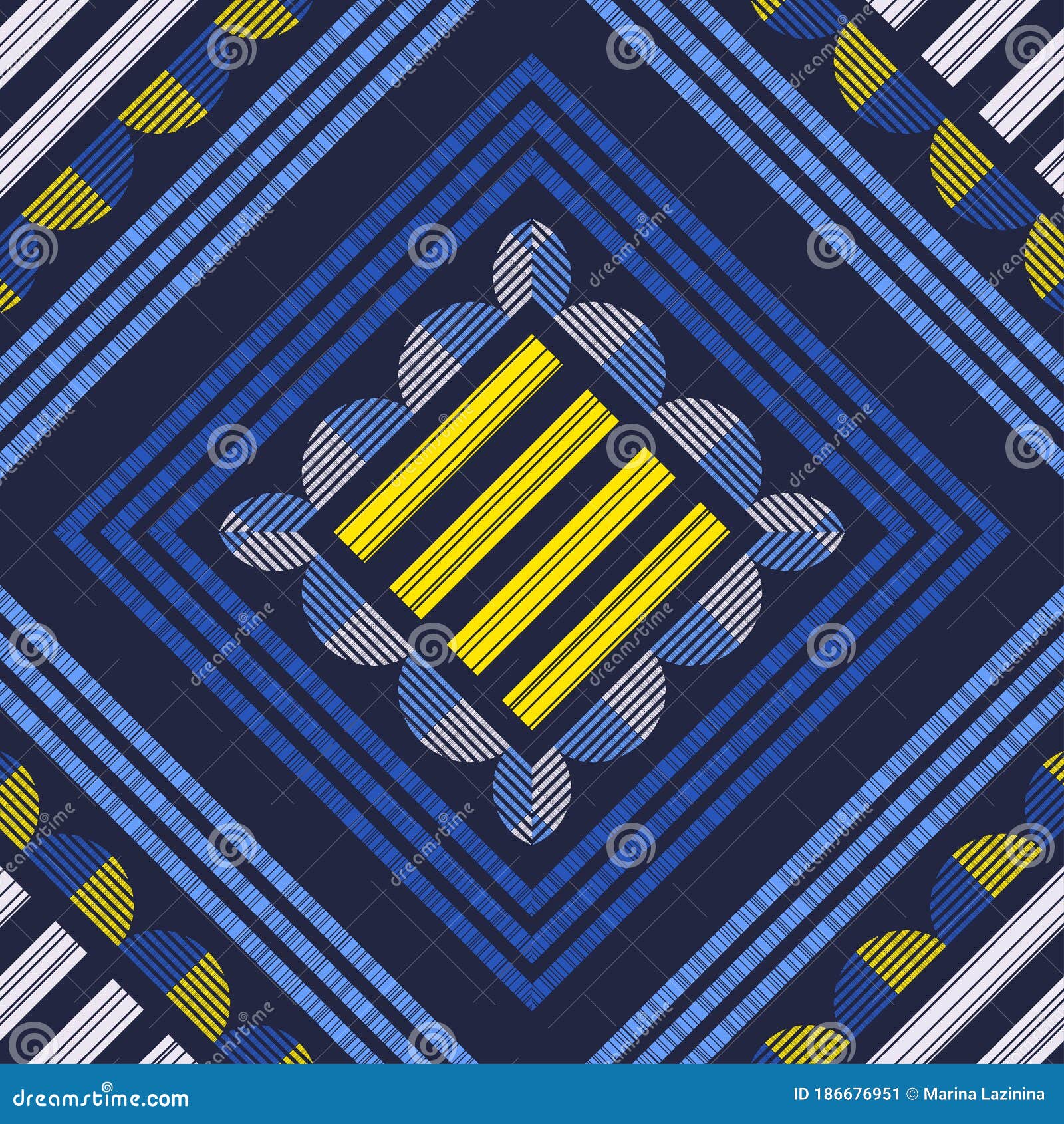 Mosaic of Striped Figures. Seamless PatternMosaic of Striped Figures ...