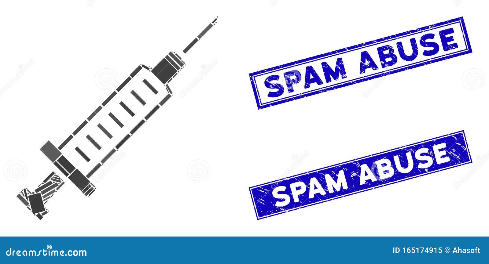 Syringe Mosaic and Distress Rectangle Spam Abuse Stamps Stock Vector ...