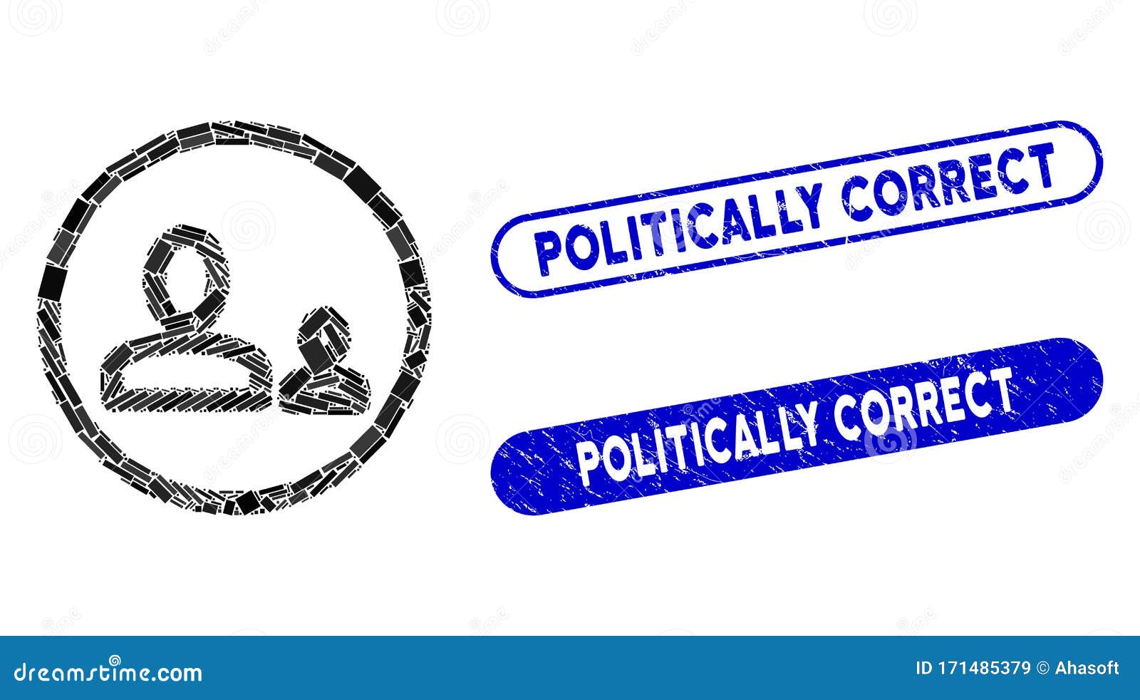 Rectangle Collage Team with Textured Politically Correct Seals Stock ...