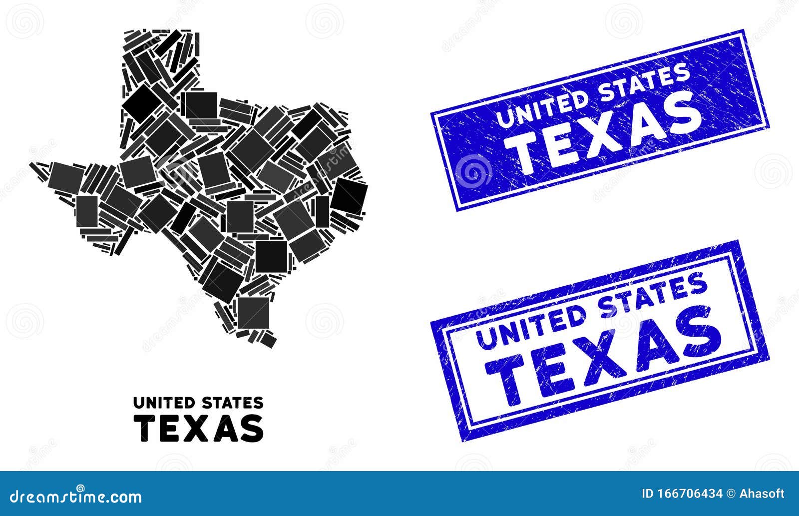 Mosaic Texas Map and Grunge Rectangle Watermarks Stock Vector ...