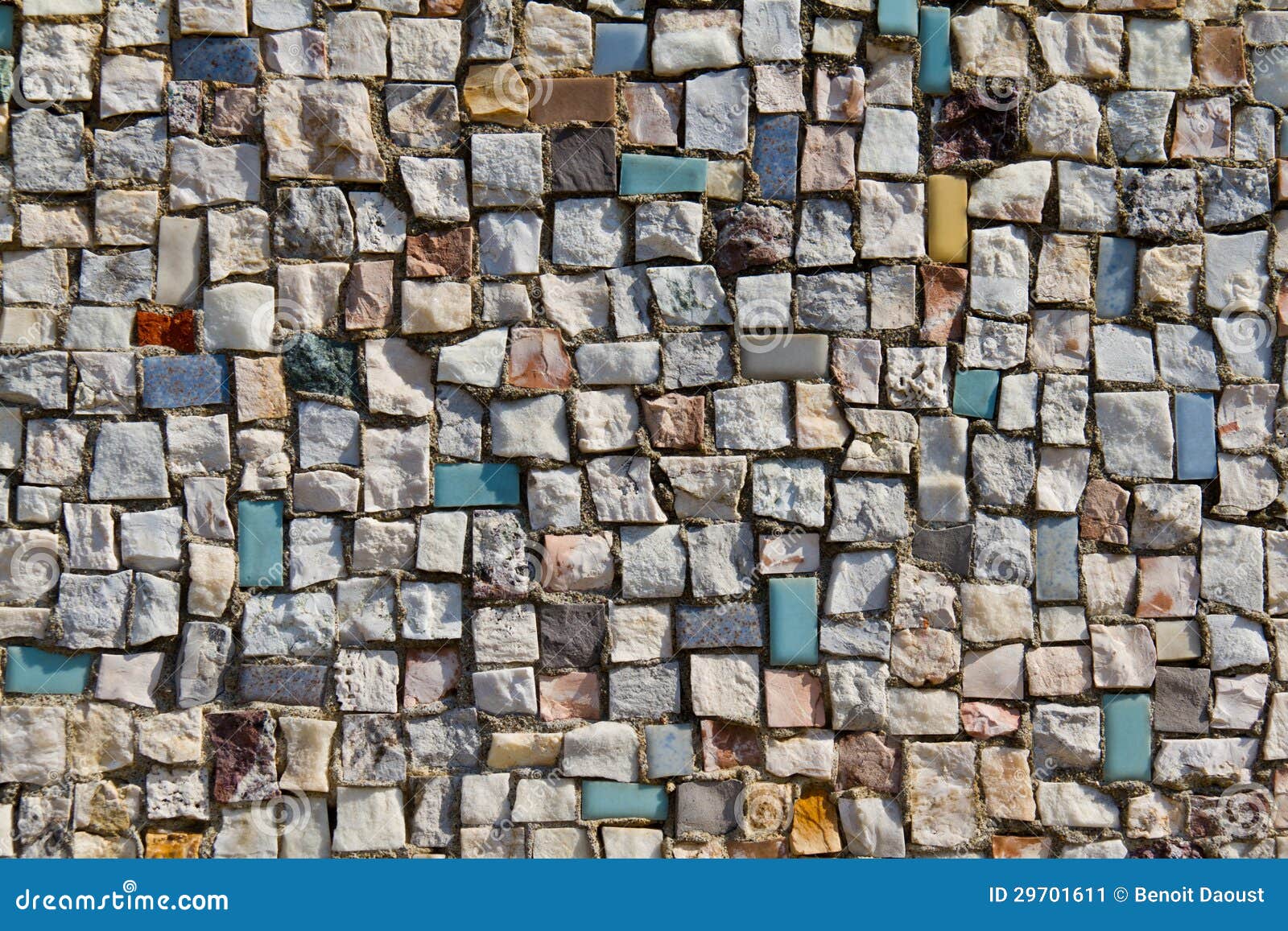Mosaic Texture of Little Stone Wall (close-up) Stock Image - Image of ...