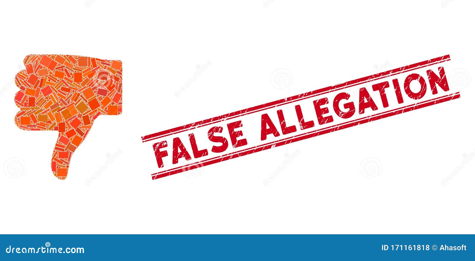 Thumb Down Mosaic and Scratched False Allegation Watermark with Lines ...