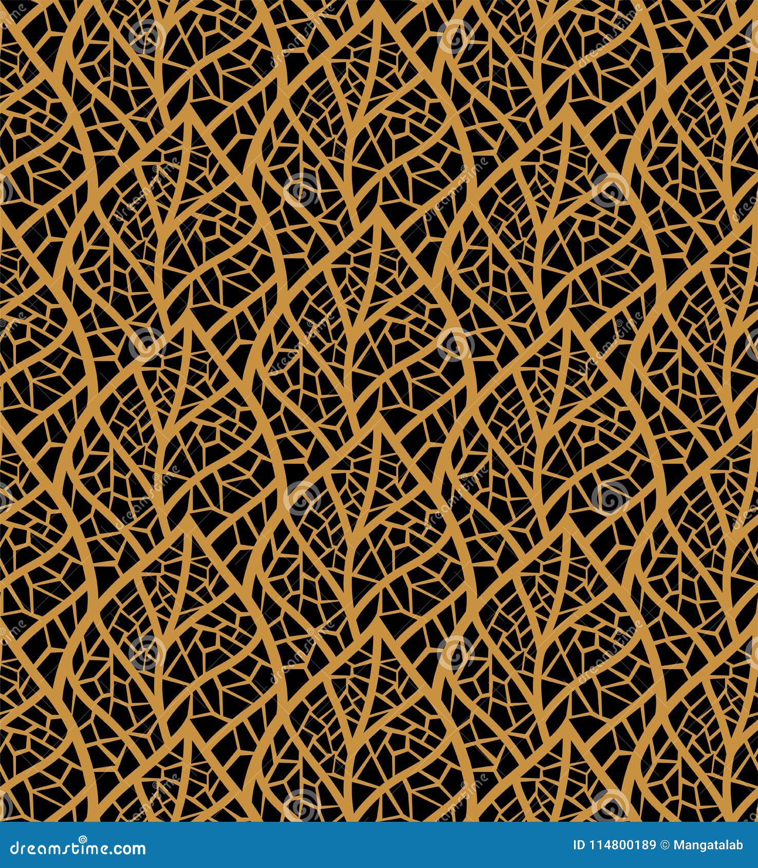 Mosaic Tile Decorative Leaves Seamless Pattern. Continuous Leaf ...