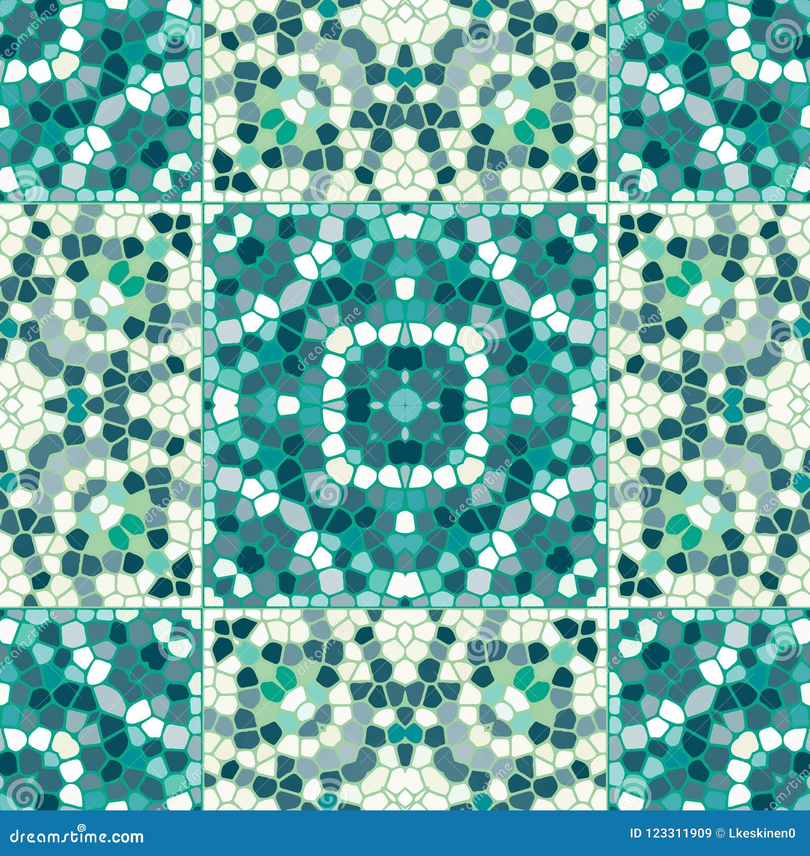 Mosaic Tile Seamless Pattern Stock Vector - Illustration of tile ...