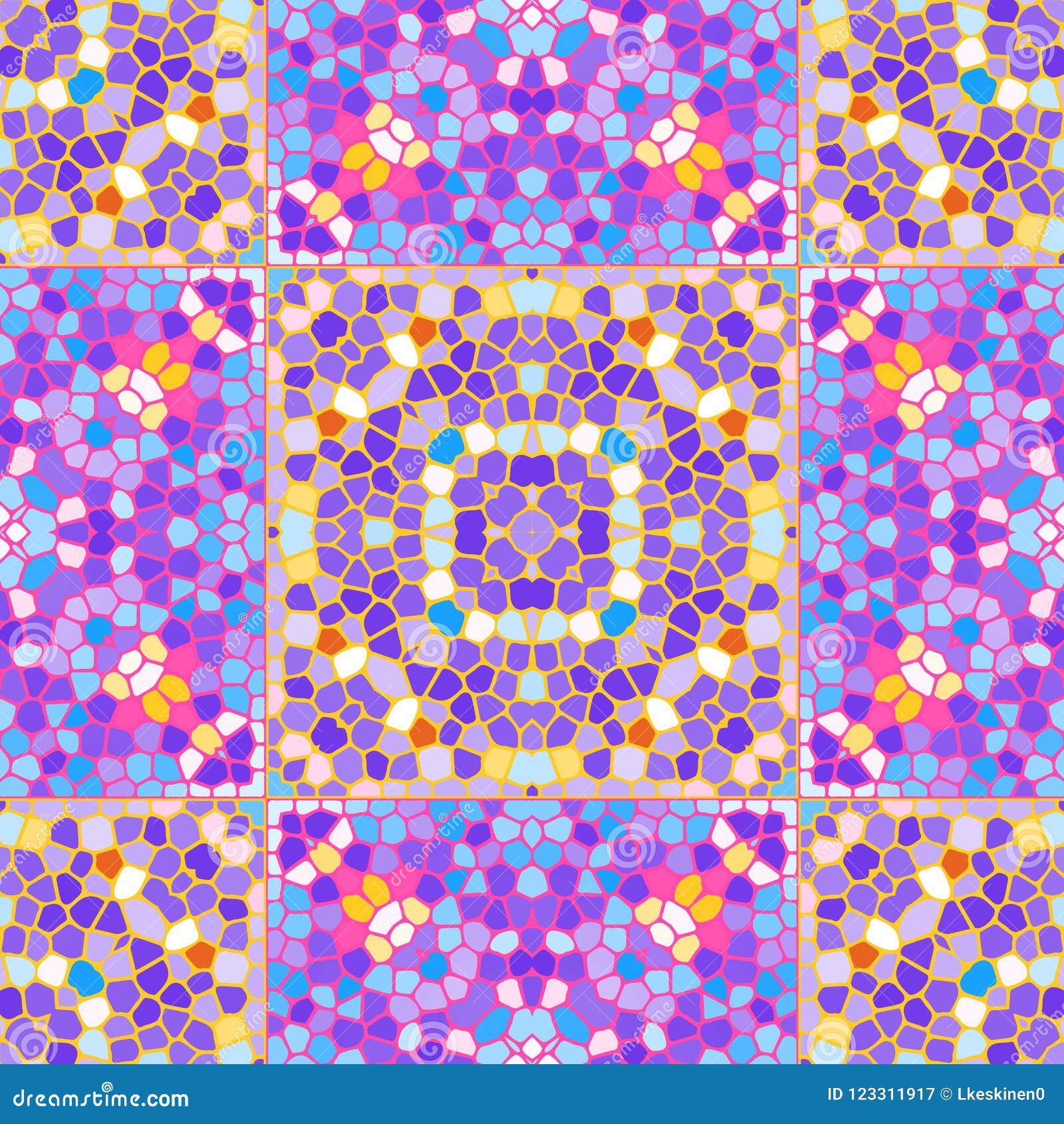 Mosaic Tile Seamless Pattern Stock Vector - Illustration of texture ...