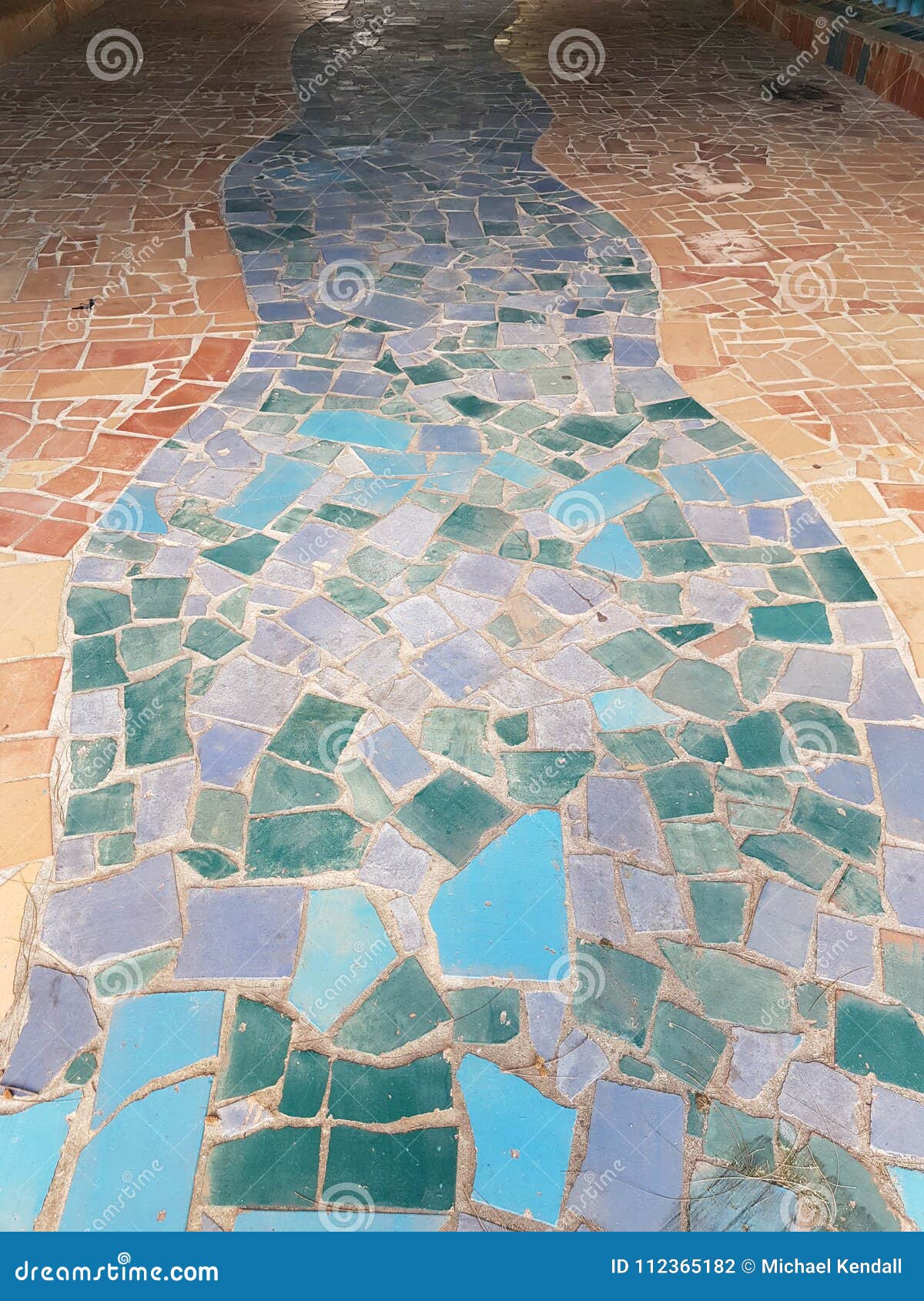 Mosaic path stock photo. Image of path, winding, colorful - 112365182
