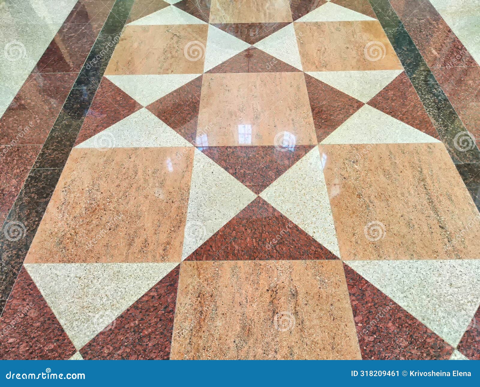 Mosaic Tiles Are Shiny On The Path, Sidewalk Or Indoors. Background ...