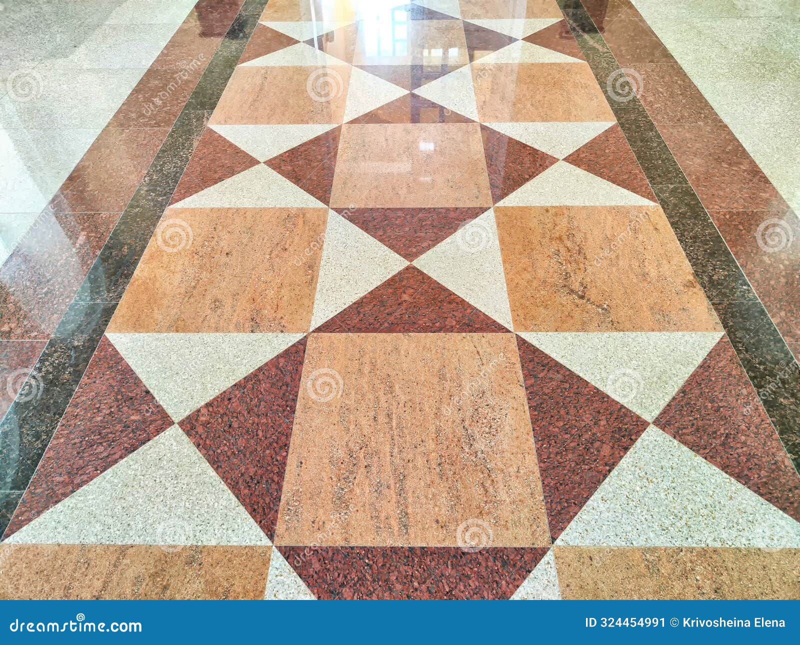 Mosaic Tiles are Shiny on the Path, Sidewalk or Indoors. Background ...