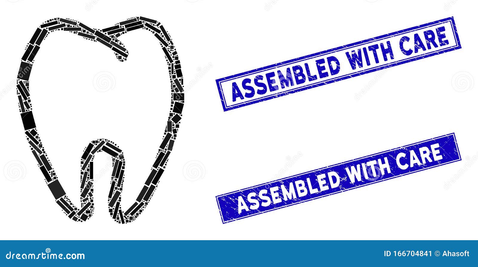 Tooth Mosaic and Scratched Rectangle Seals Stock Illustration ...