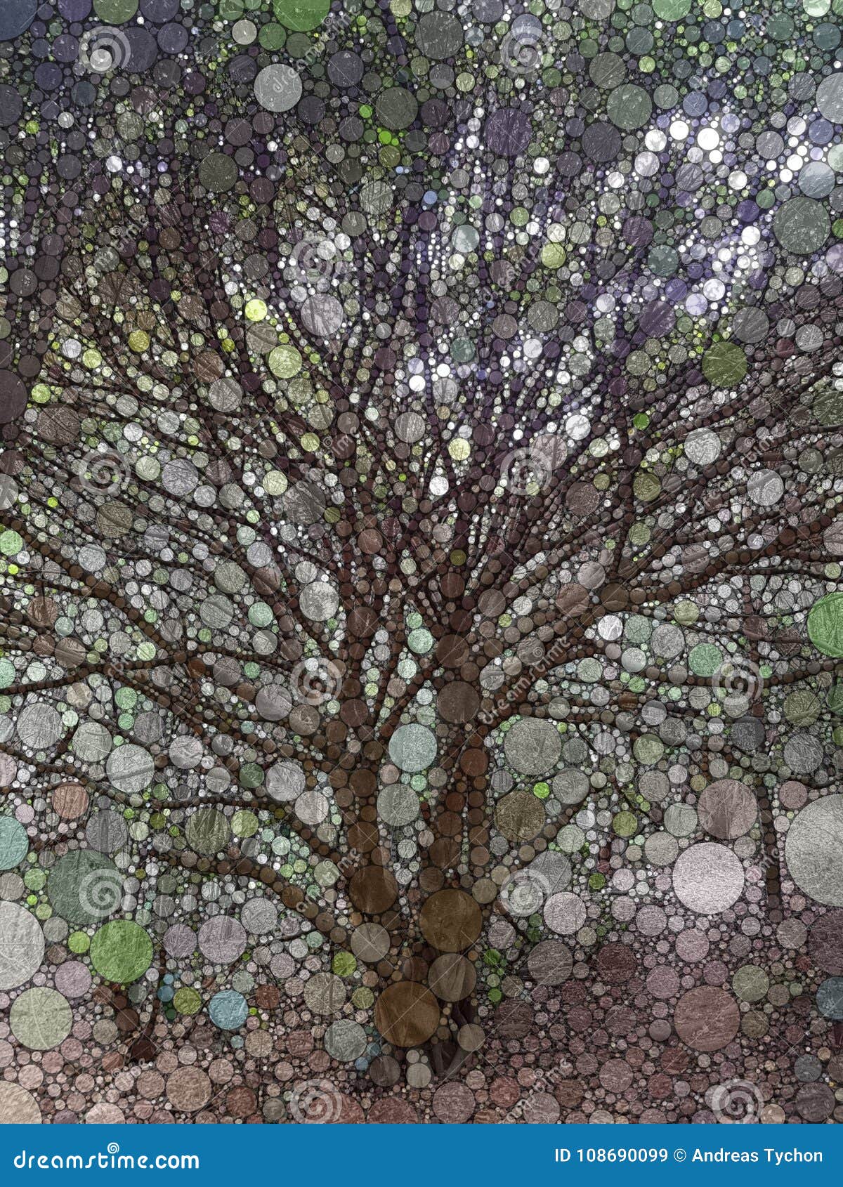 Mosaic tree stock illustration. Illustration of abstract - 108690099