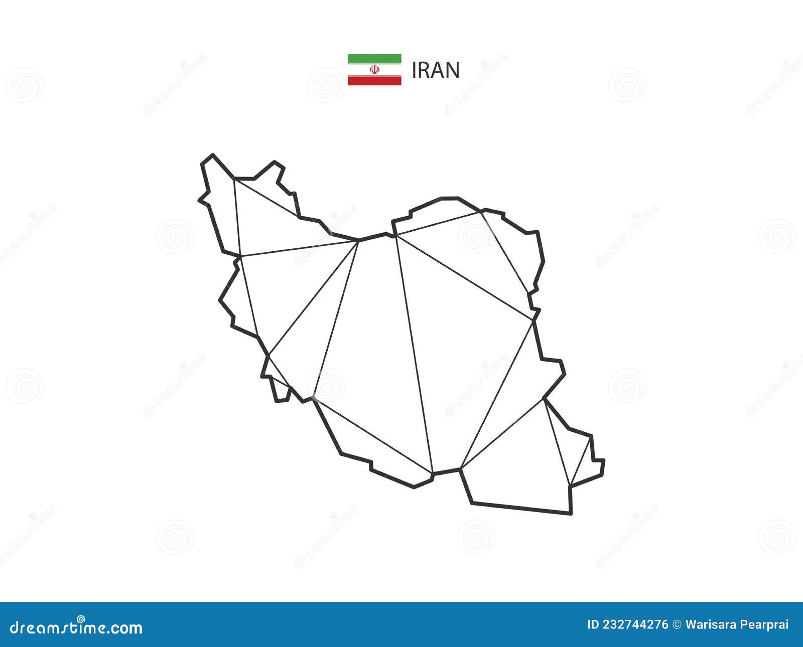 Mosaic Triangles Map Style of Iran Isolated on a White Background ...