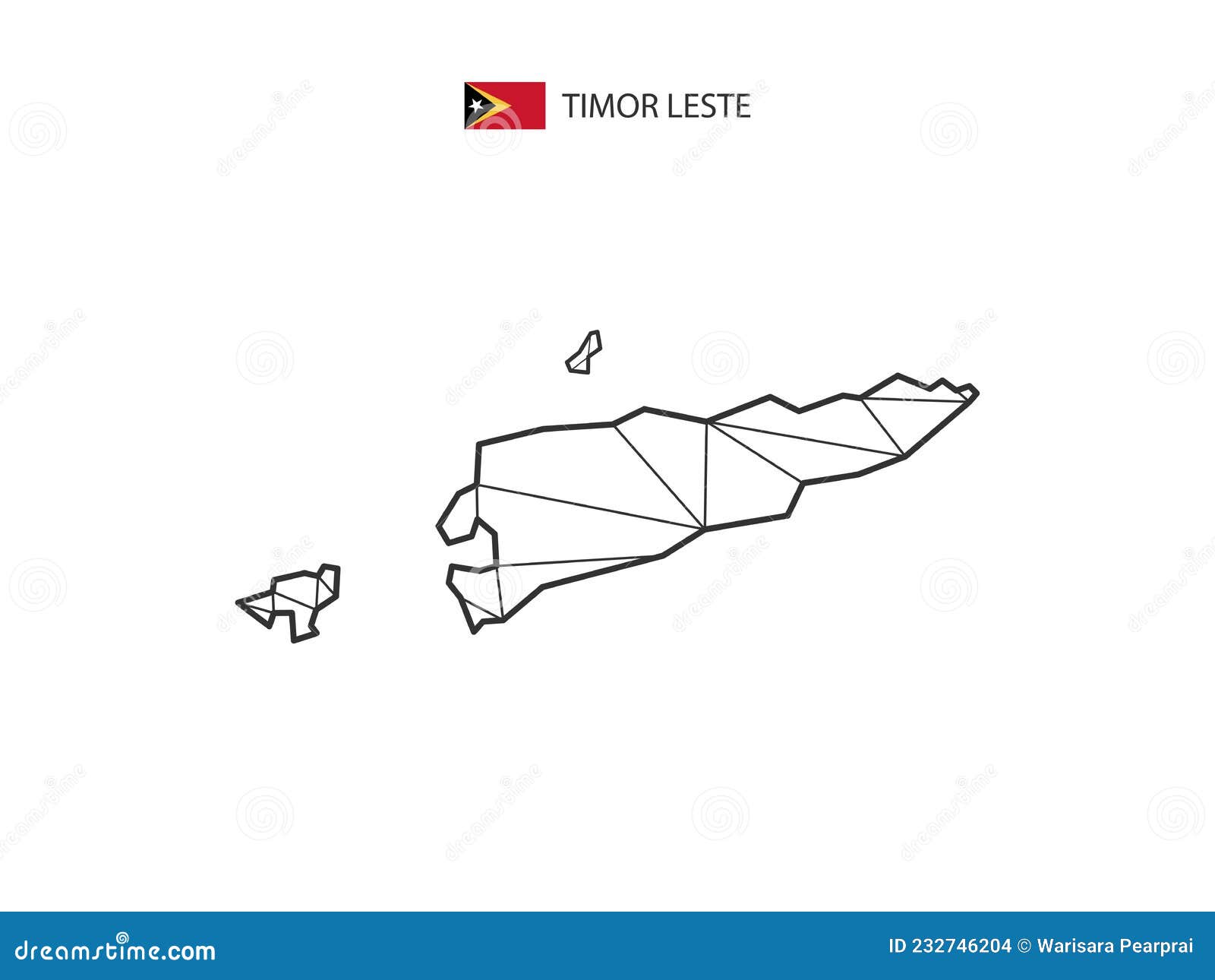 Kid Style Map Of Timor-Leste. Vector Illustration | CartoonDealer.com ...