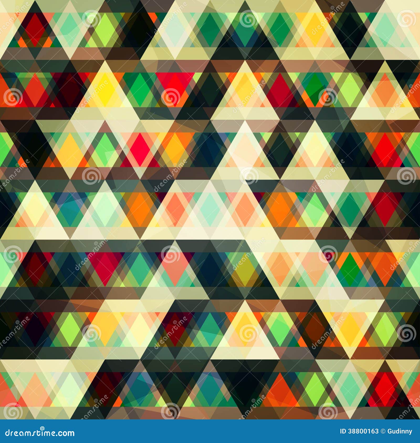Mosaic Triangles Seamless Pattern Stock Vector - Illustration of effect ...