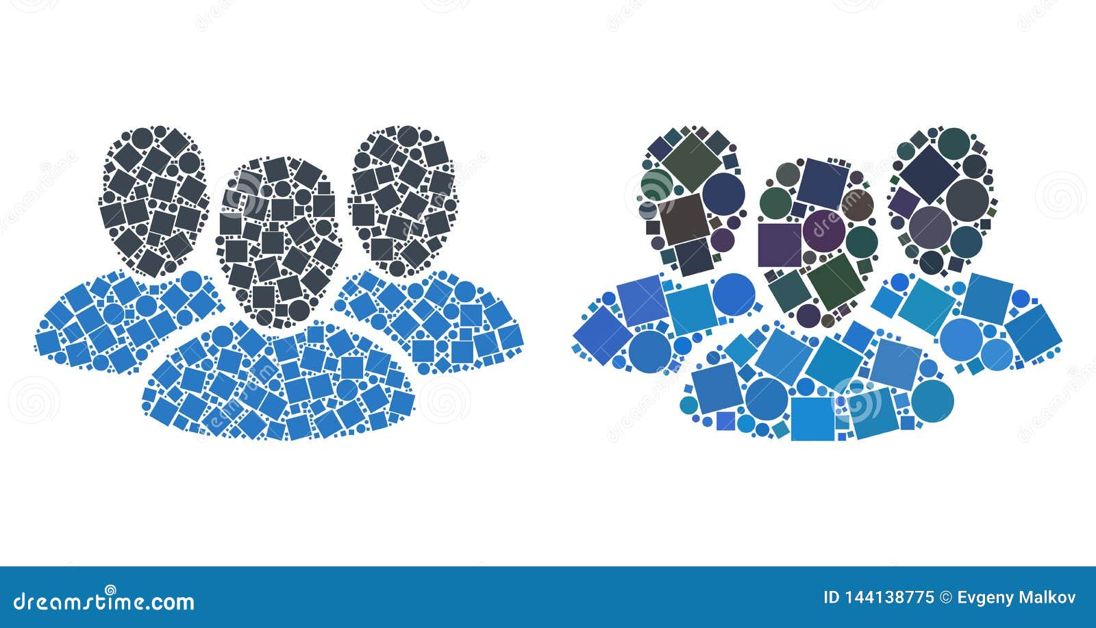 User Group Icon Mosaics of Squares and Circles Stock Vector ...