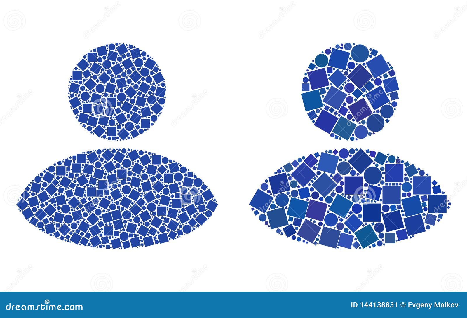 User Icon Collages of Squares and Circles Stock Vector - Illustration ...