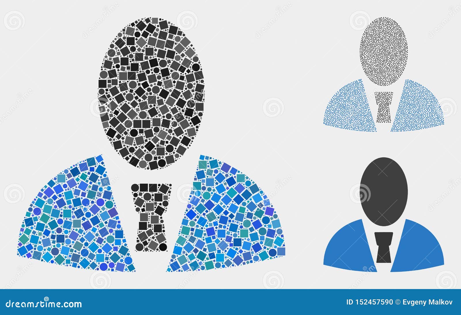 User Profile Icon Collages of Squares and Circles Stock Vector ...