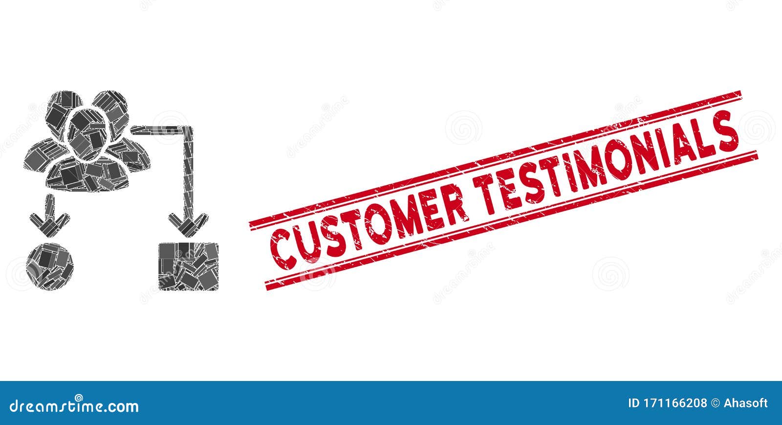 User Routing Scheme Mosaic and Scratched Customer Testimonials Stamp ...