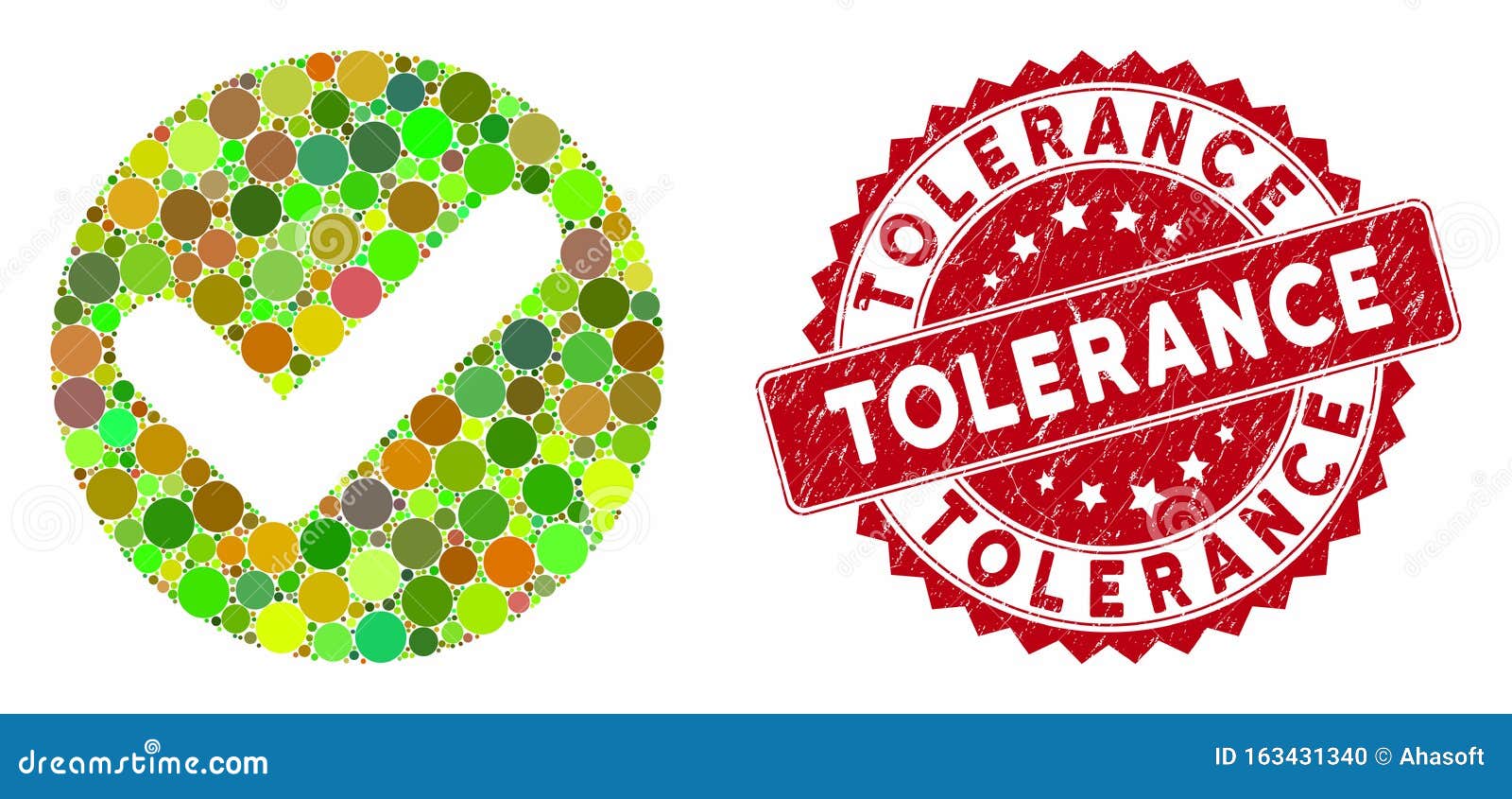 Mosaic Valid with Scratched Tolerance Stamp Stock Illustration ...