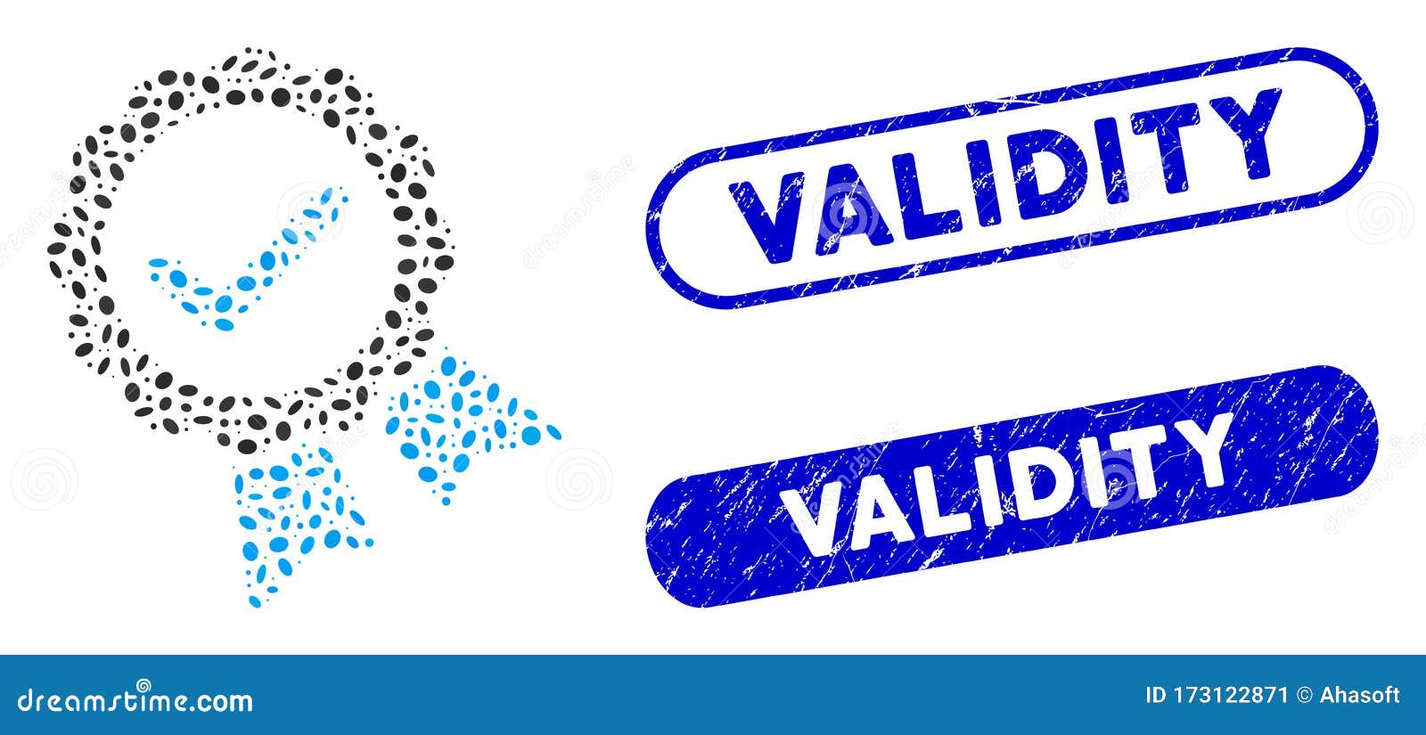 Elliptic Collage Validity Seal with Scratched Validity Stamps Stock ...