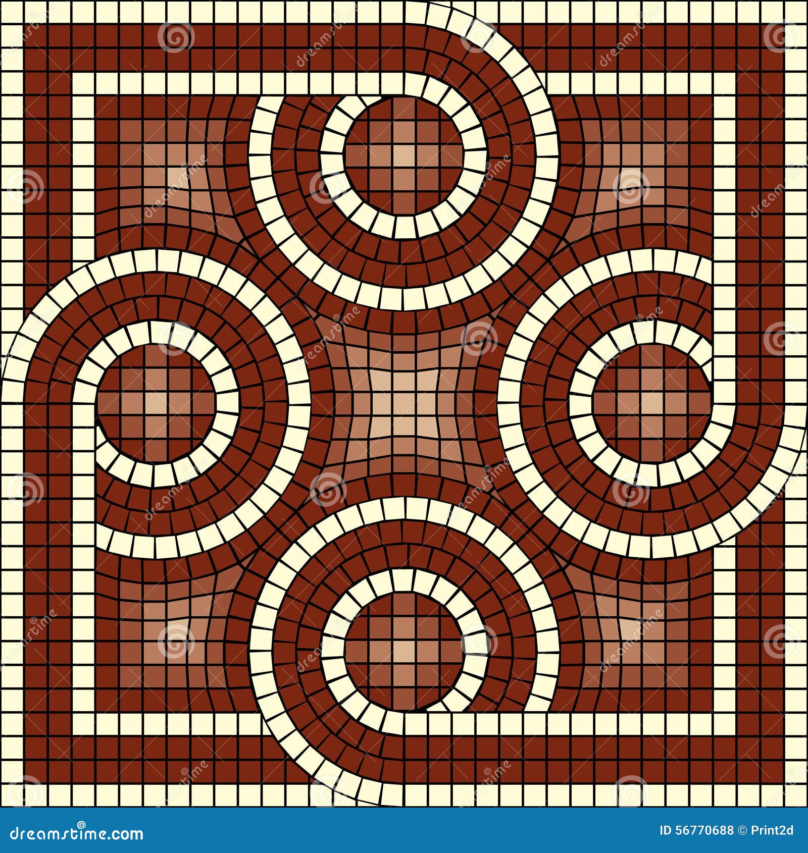 Mosaic stock vector. Illustration of ancient, design - 56770688