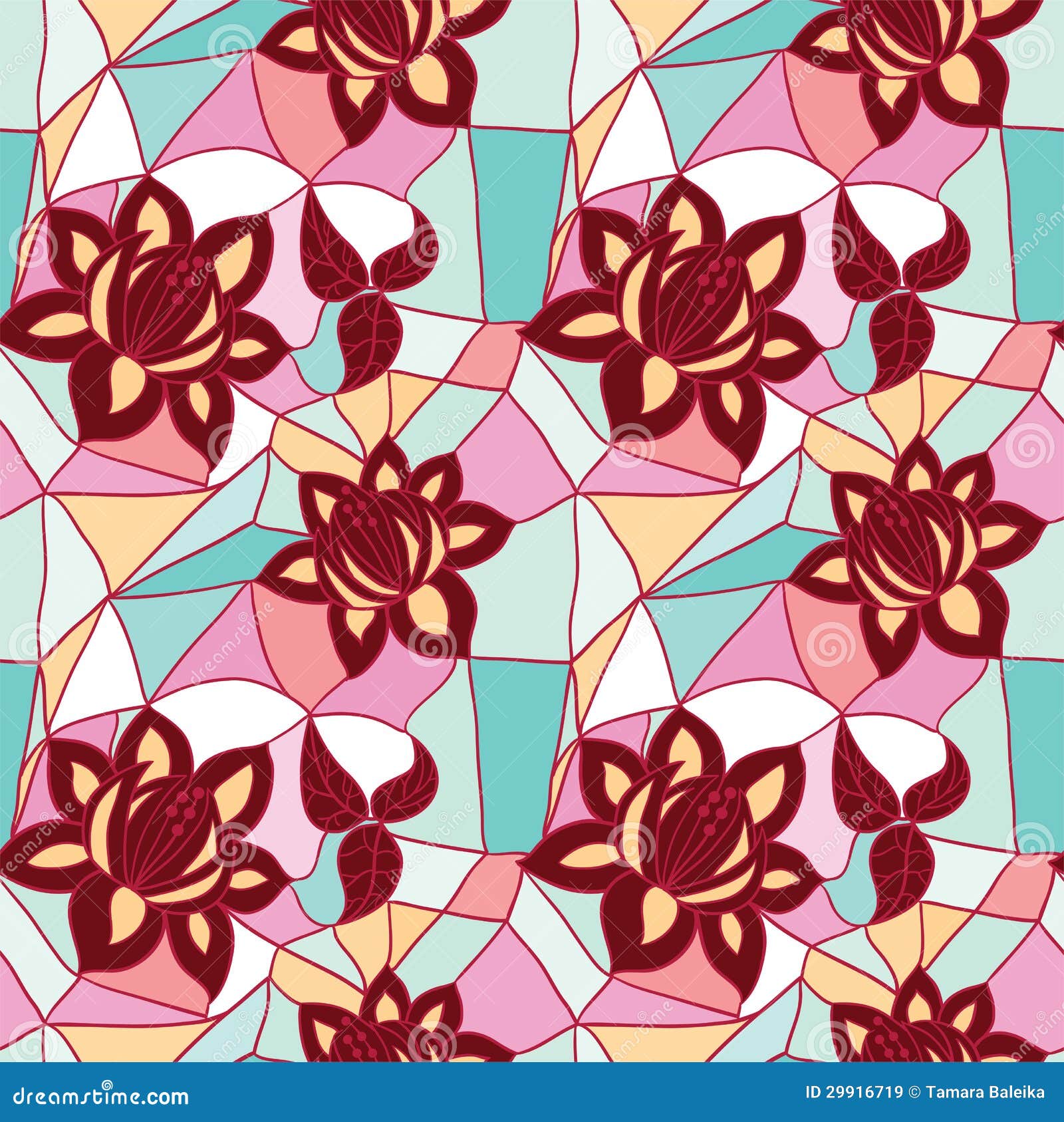 Mosaic Vector Seamless Pattern Stock Vector - Illustration of geometric ...