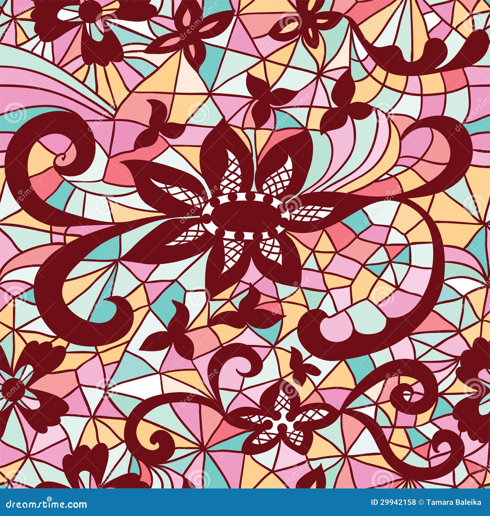 Mosaic Vector Seamless Pattern Stock Vector - Illustration of decor ...