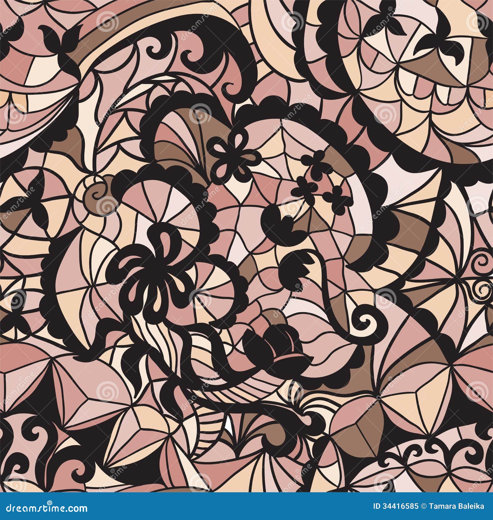 Mosaic Vector Seamless Pattern Stock Vector Illustration Of Geometric