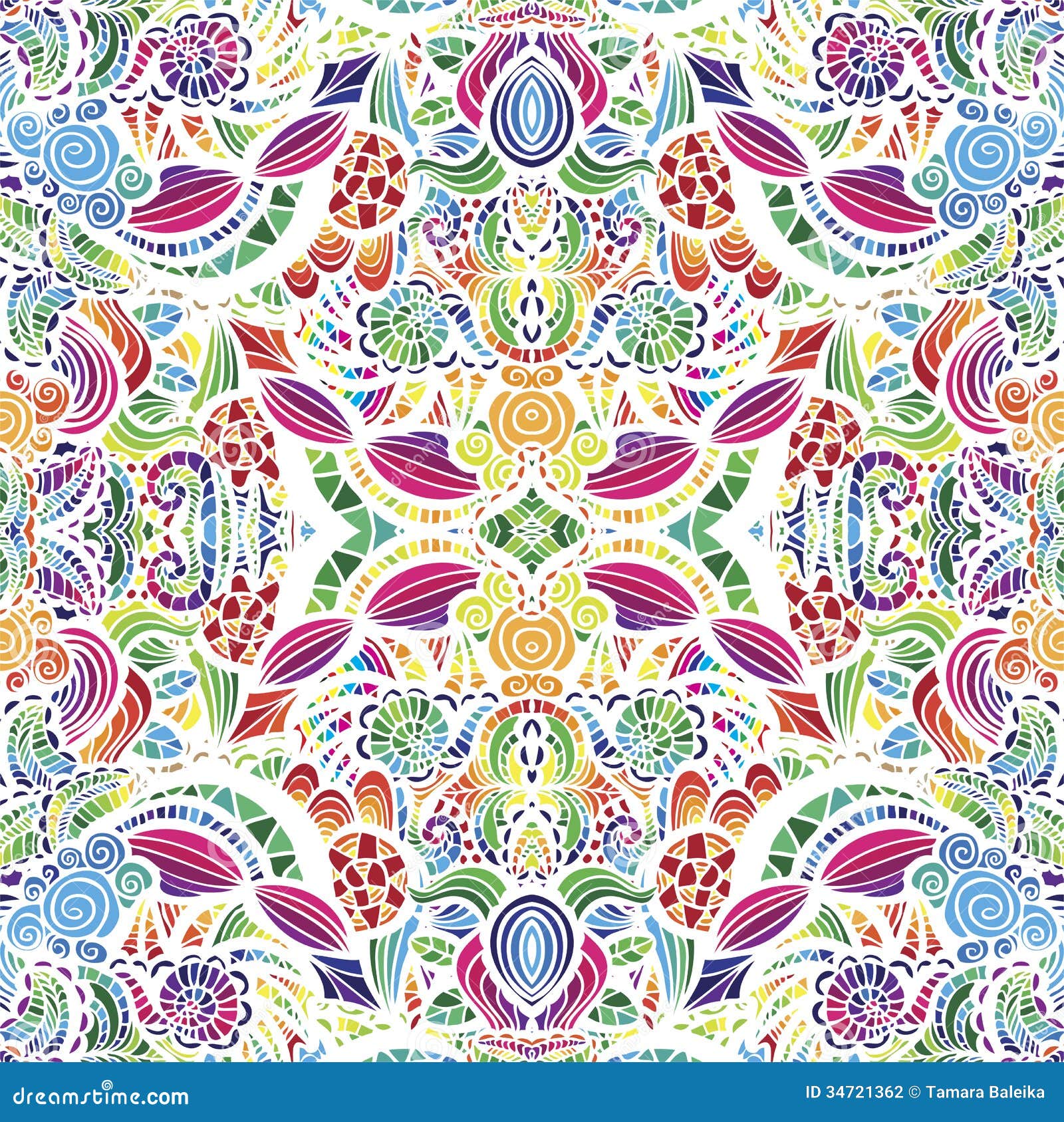 Mosaic Vector Seamless Pattern Stock Vector - Illustration of geometric ...