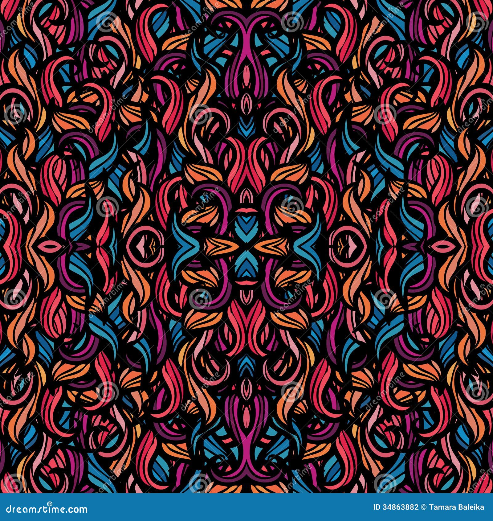 Mosaic Vector Seamless Pattern Stock Vector - Illustration of geometric ...