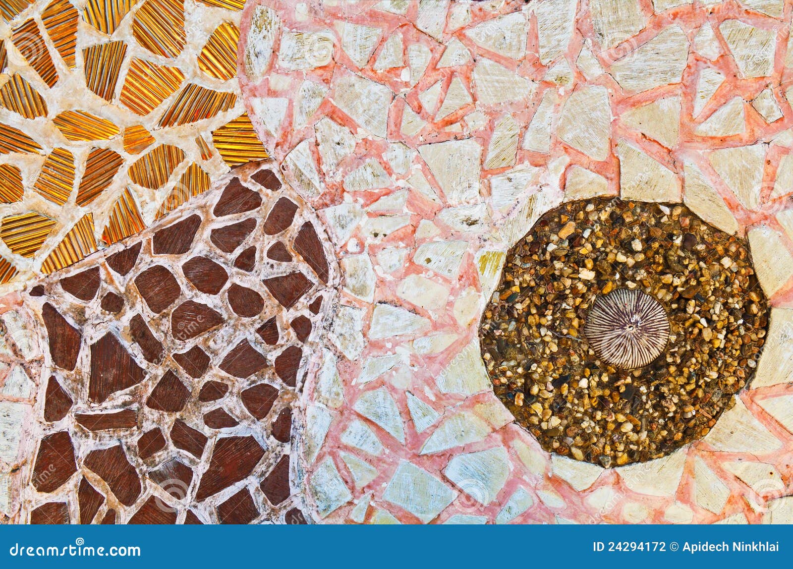 Mosaic Wall from Broken Ceramic Tiles Stock Photo - Image of abstract ...