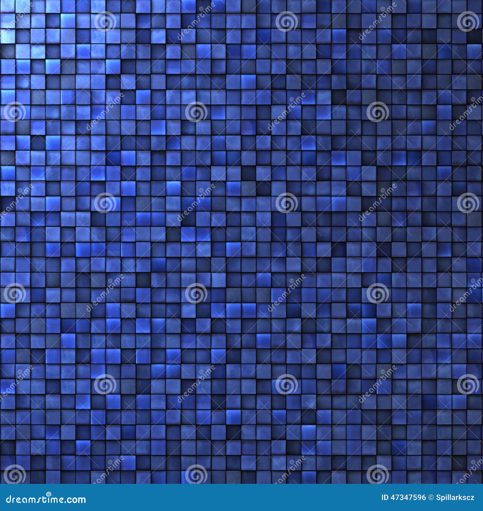 Mosaic wall in cobalt blue stock illustration. Illustration of texture ...