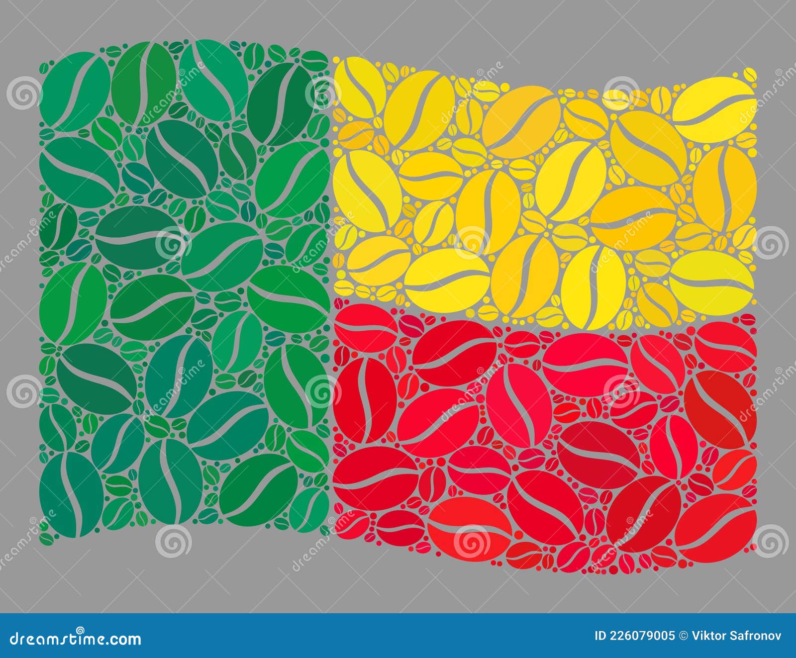 Coffee Waving Benin Flag - Mosaic with Coffee Grain Stock Vector ...