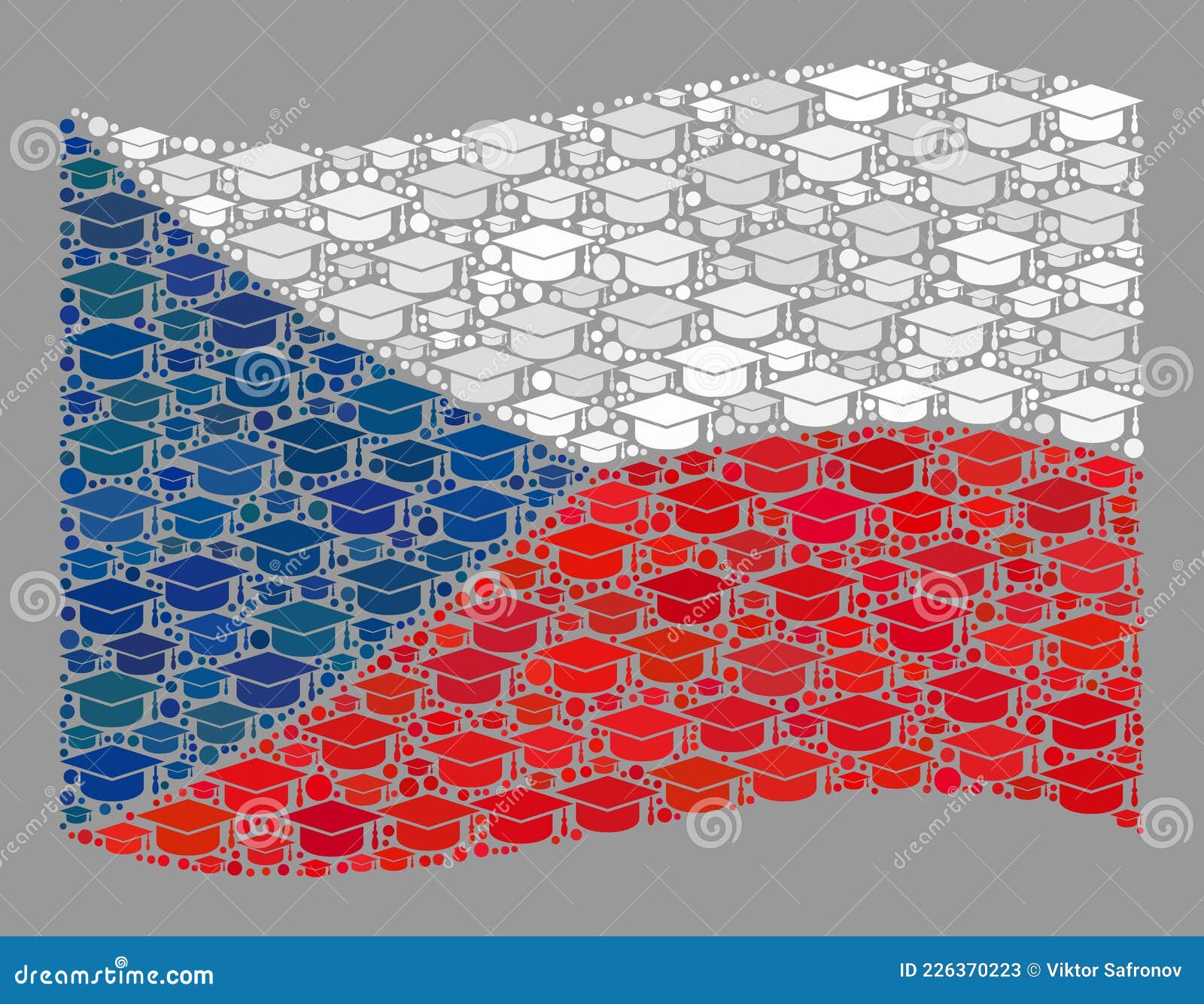 Graduation Waving Belgium Flag - Collage With Graduation Cap Icons ...