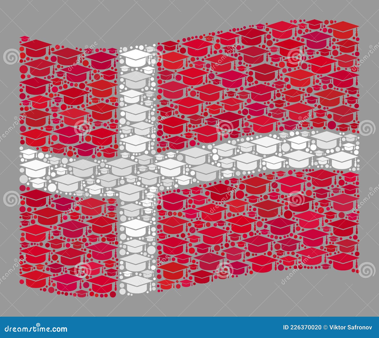 Graduation Waving Denmark Flag - Collage of Graduation Cap Objects ...