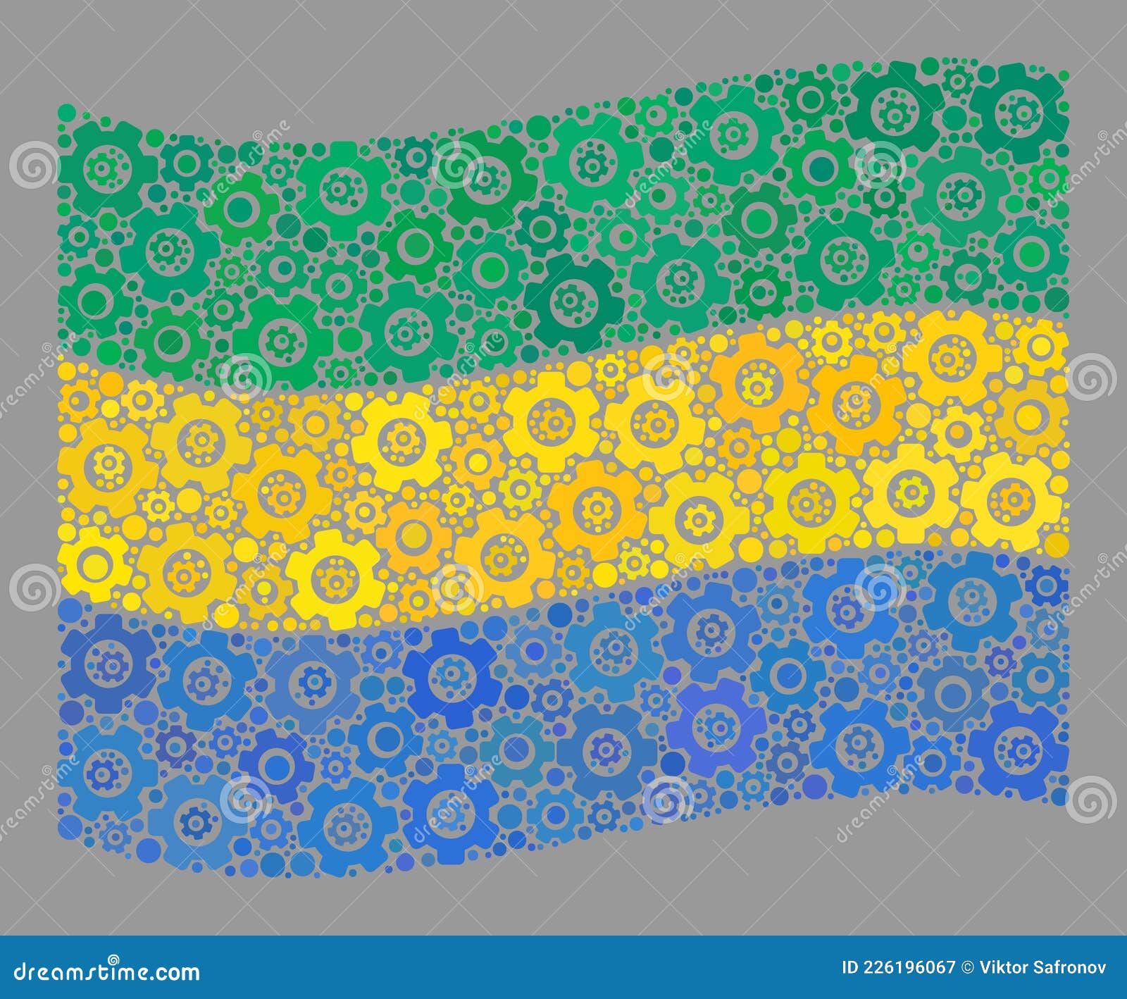 Gabon - Map Is Designed Rainbow Abstract Colorful Pattern, Gabonese ...