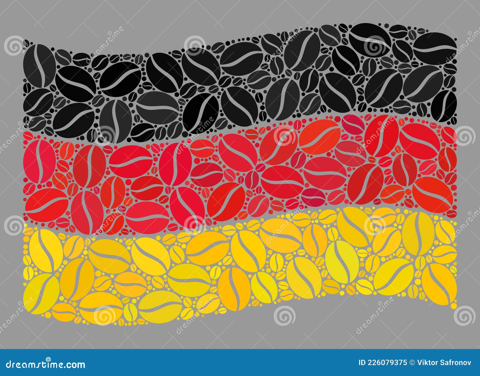 Coffee Waving Germany Flag - Collage Of Coffee Beans Cartoon Vector ...